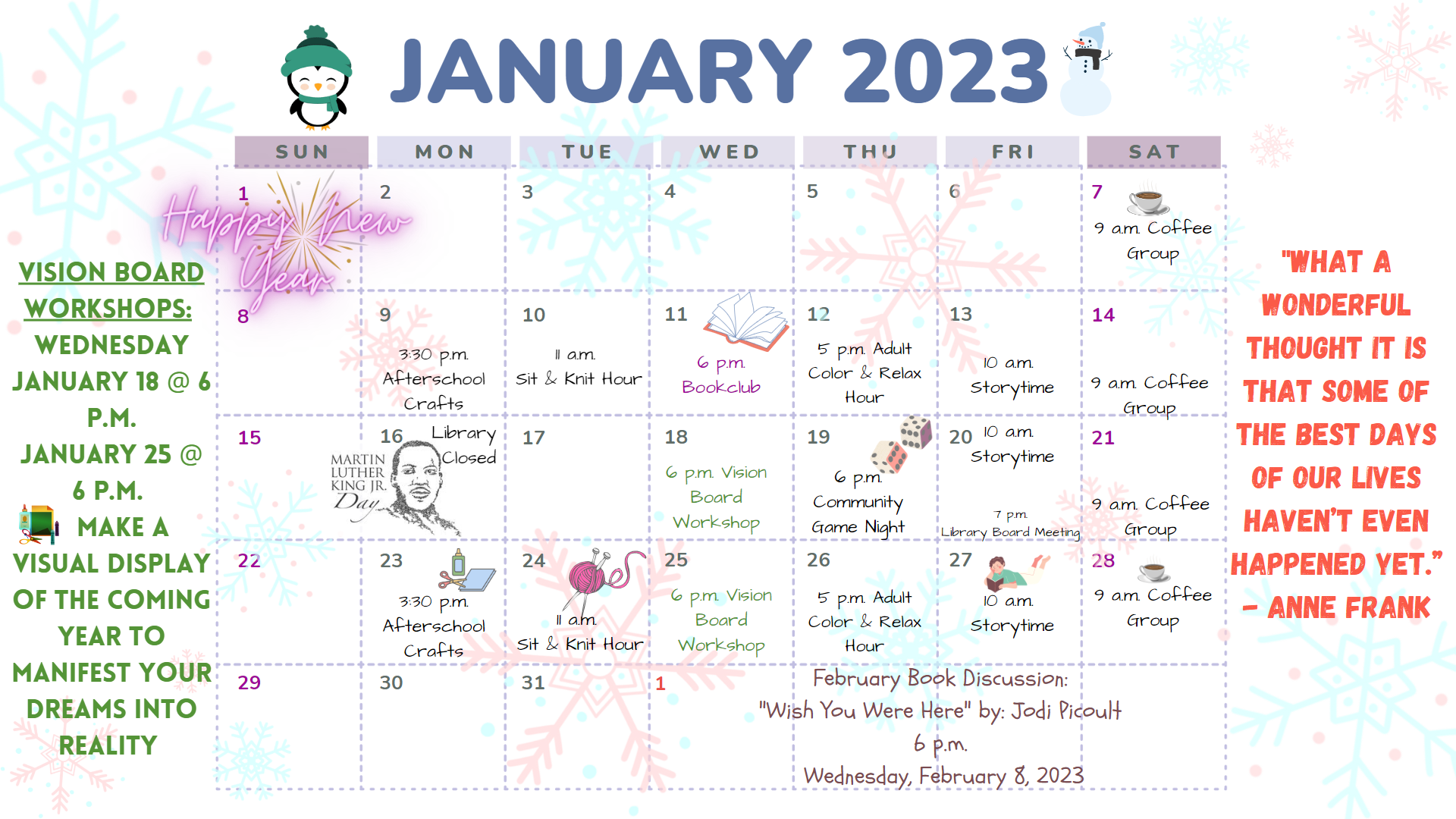 Calendar and Events – Harris Memorial Library