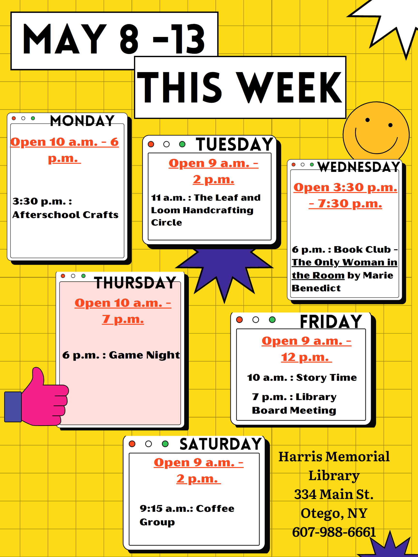 Calendar and Events – Harris Memorial Library